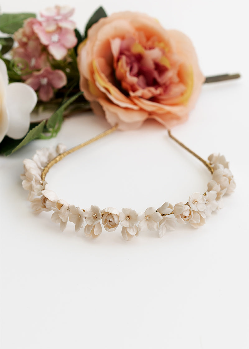 Ada Floral Wedding Headpiece is a masterpiece with handmade flowers ...